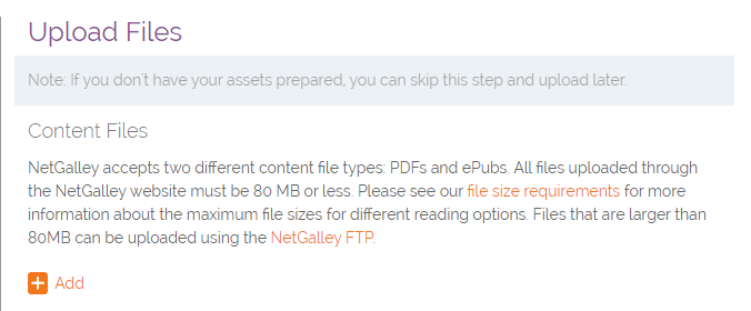 Direct File Upload – NetGalley Client Knowledge Base
