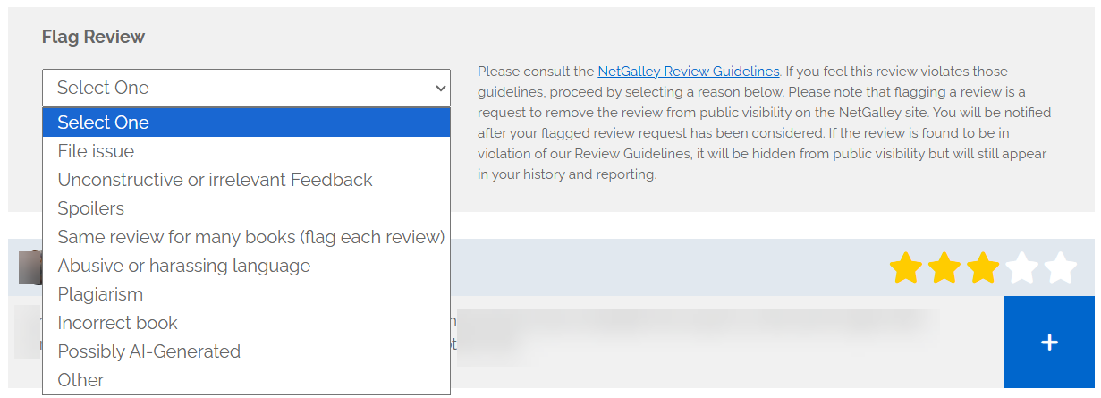 Flagging Reviews – NetGalley Client Knowledge Base
