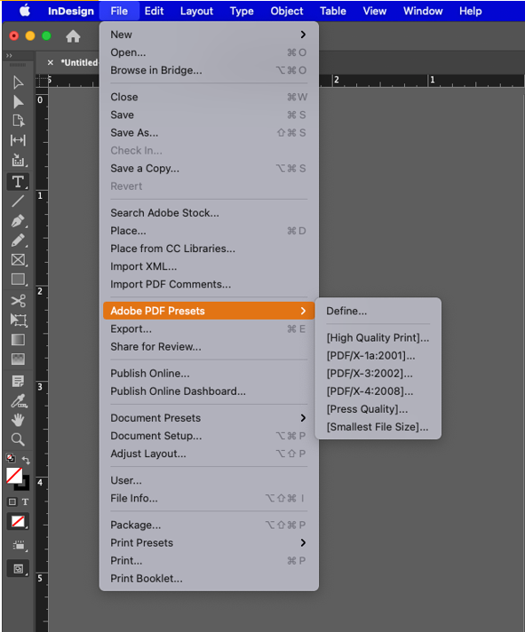InDesign Preset to Create PDF Files – NetGalley Client Knowledge Base